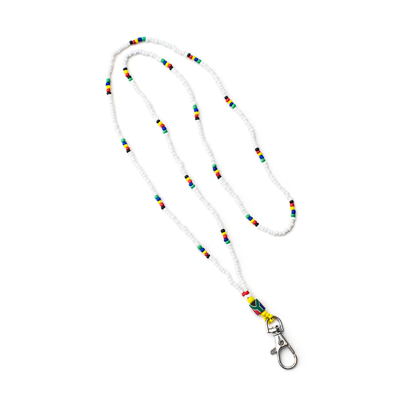 Beaded Single Lanyard SA Flag Snap Hook Kidz Positive Beading Project ...